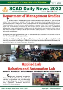 Home Automation Project -Robotics and Automation Lab – SCAD College of ...