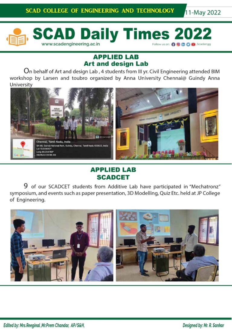 Attended BIM Workshop by L&T – SCAD College of Engineering and ...