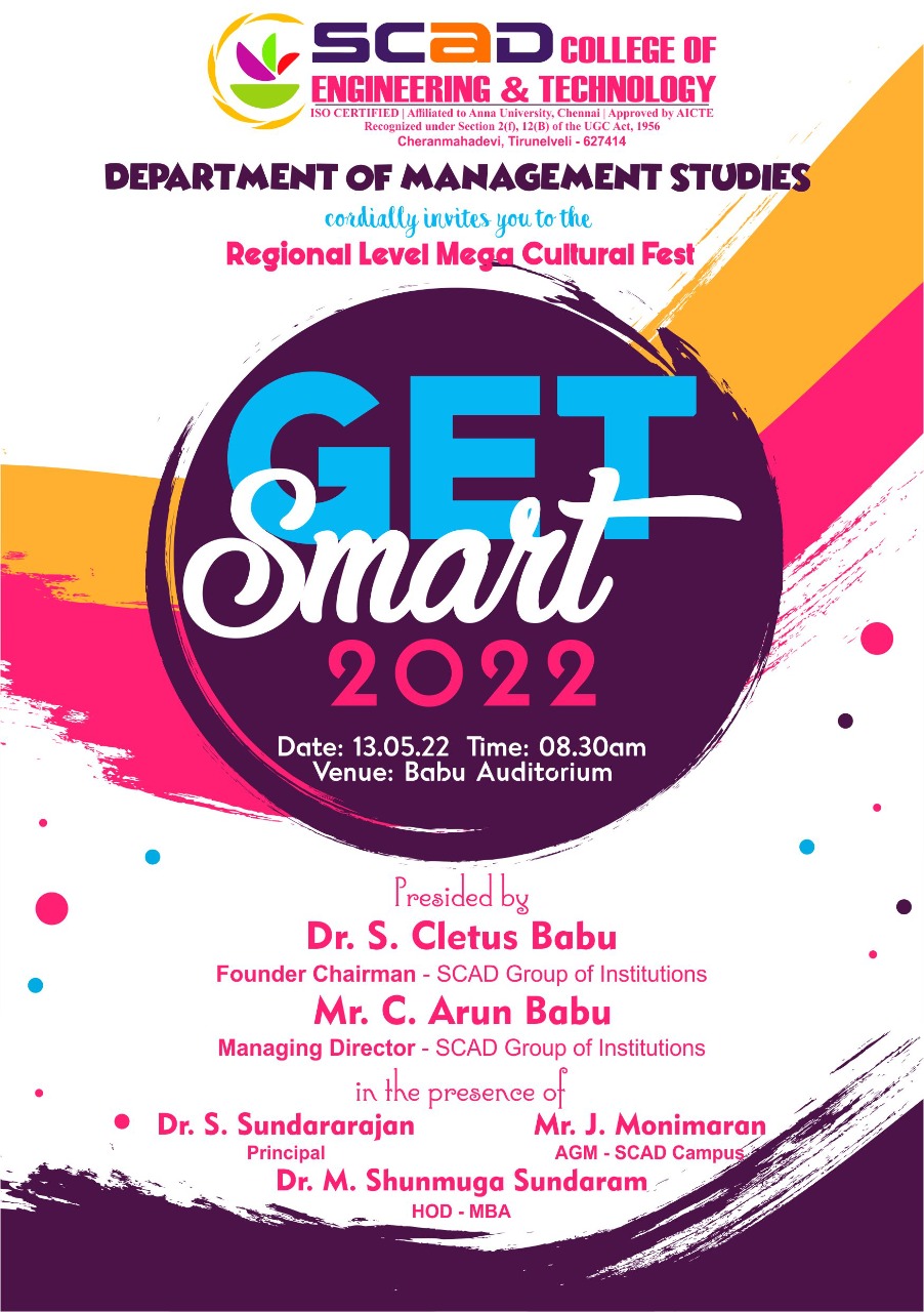Regional Level Mega Cultural Fest – SCAD College of Engineering and ...