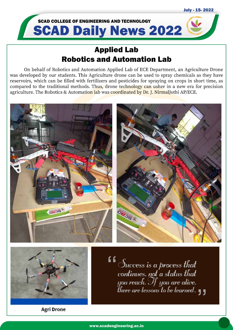 Designed an Agriculture Drone-Robotics and Automation Lab – SCAD ...